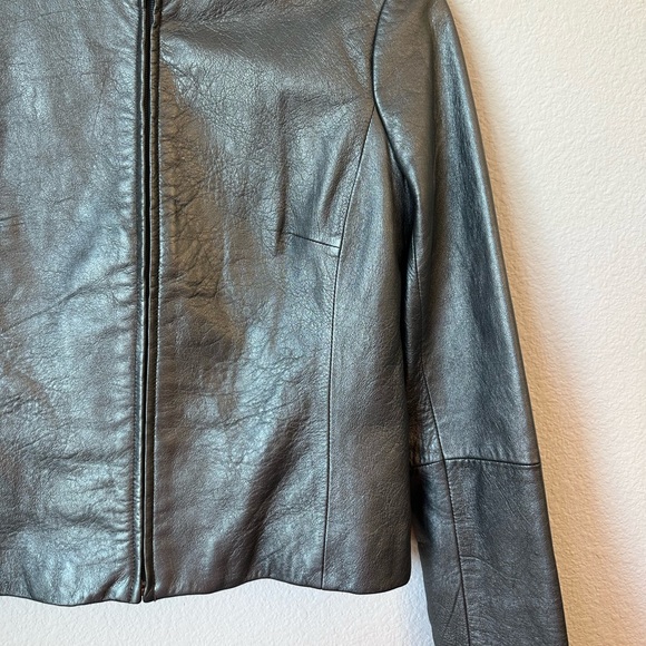 BCBGMaxAzria | Jackets & Coats | Bcbg Maxazria Y2k Silver Leather ...